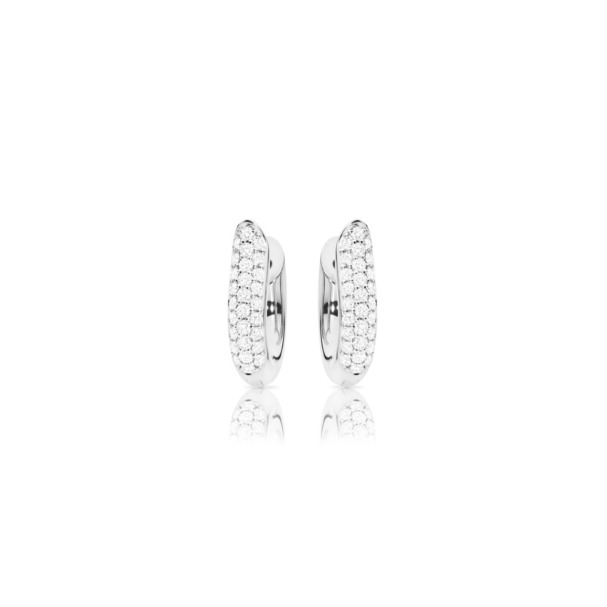 Tamara Comolli SIGNATURE Hoop Ohrringe medium mit Diamant Pavé 18 K ...