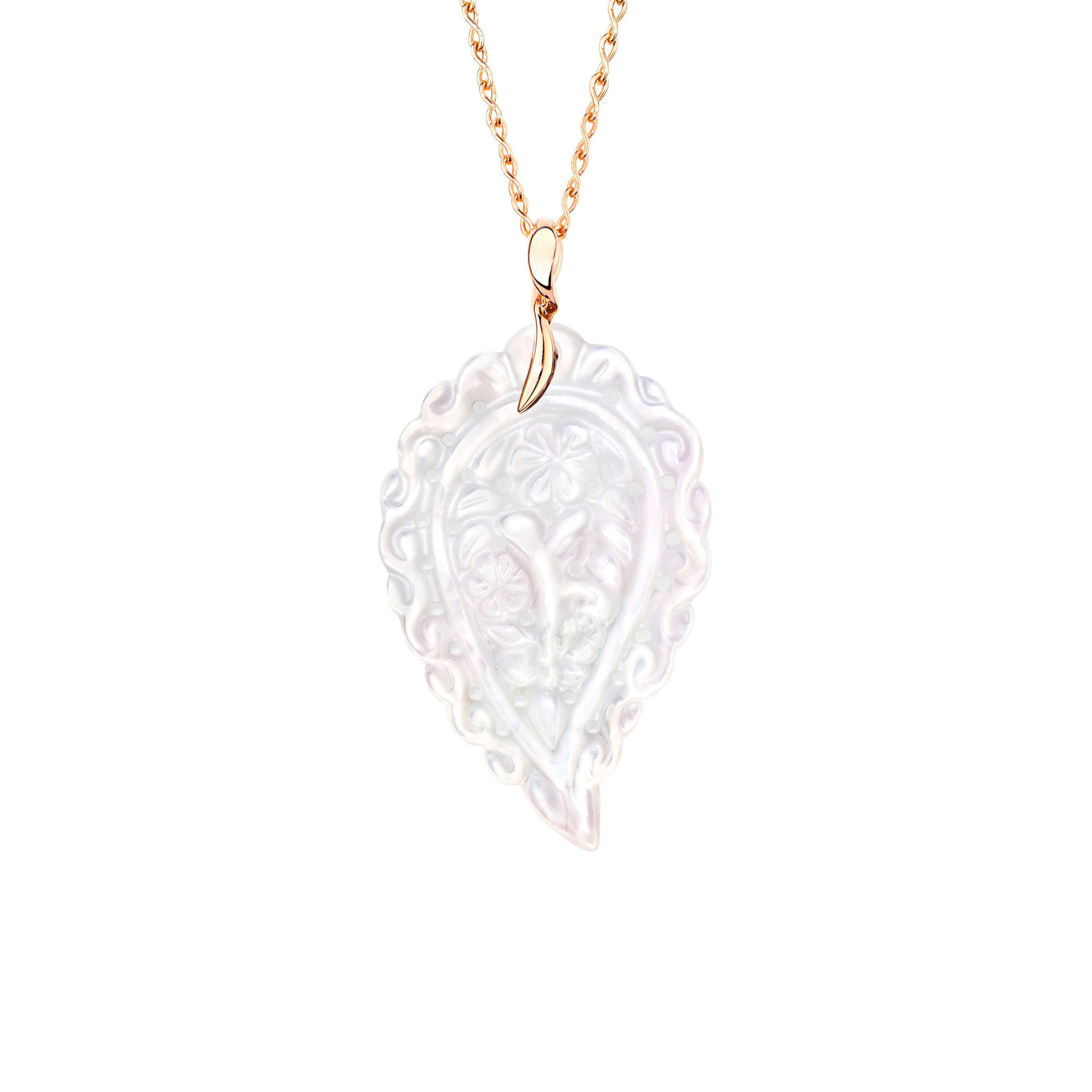 Tamara Comolli INDIA Leaf Anhänger Large Perlmutt P-IND-l-MPw-rg